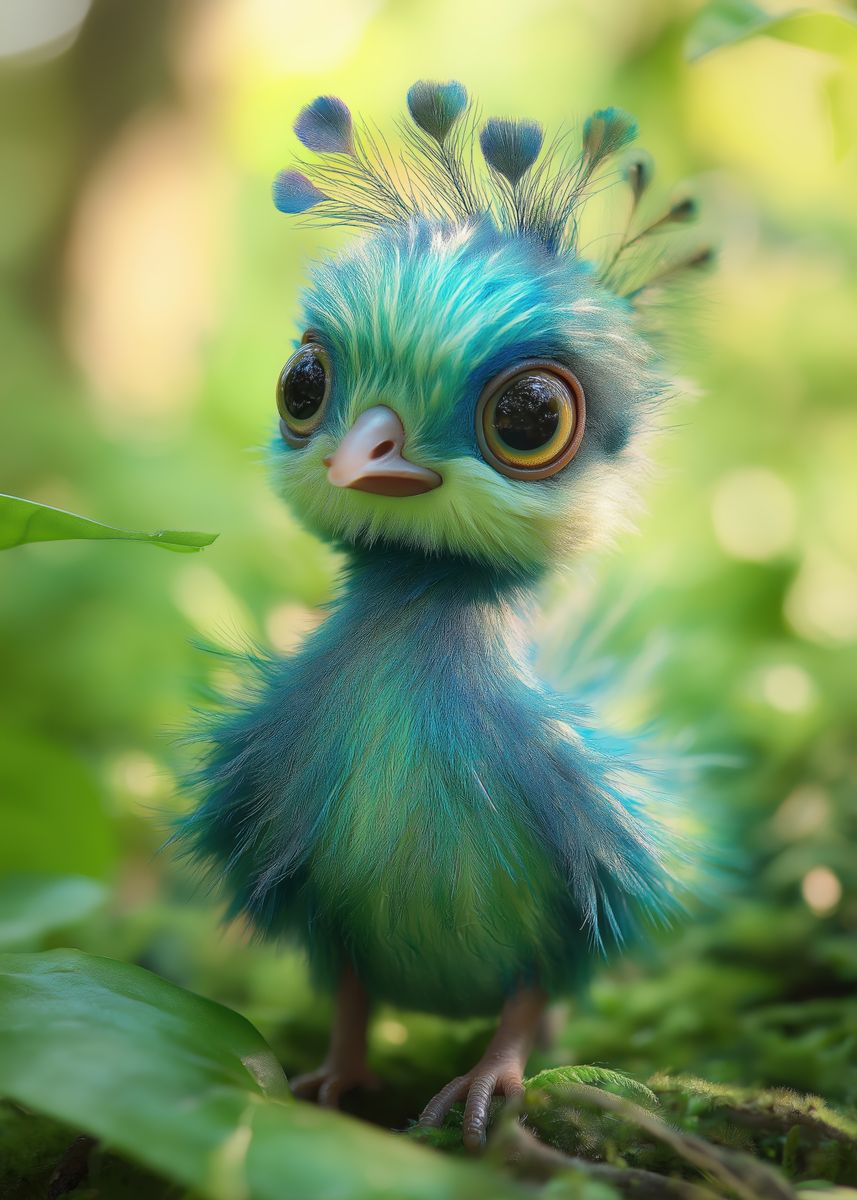 'Cute Baby Peacock' Poster, picture, metal print, paint by Rawbin ...