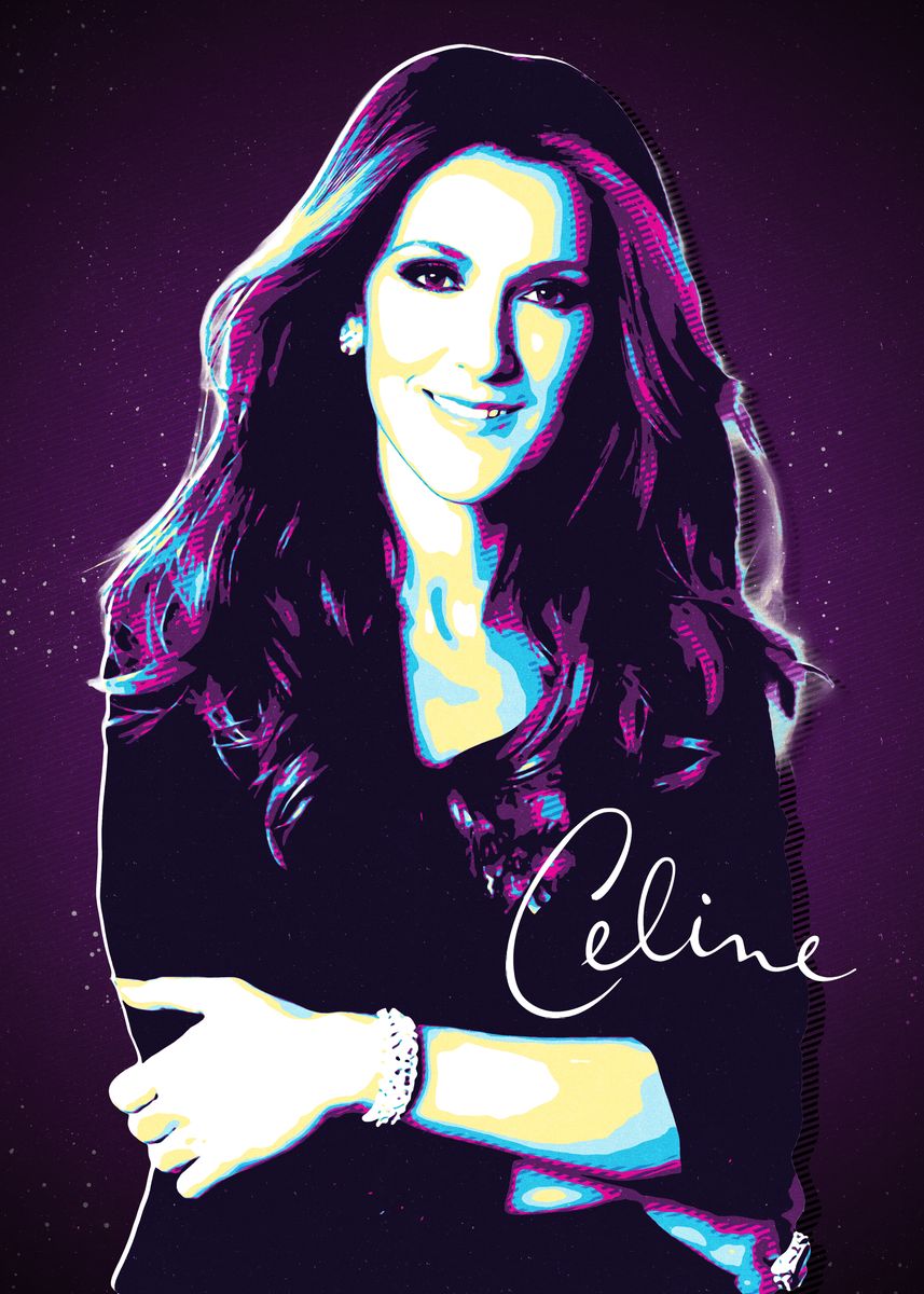 'Celine Dion Pop Art ' Poster, picture, metal print, paint by Rose Art ...