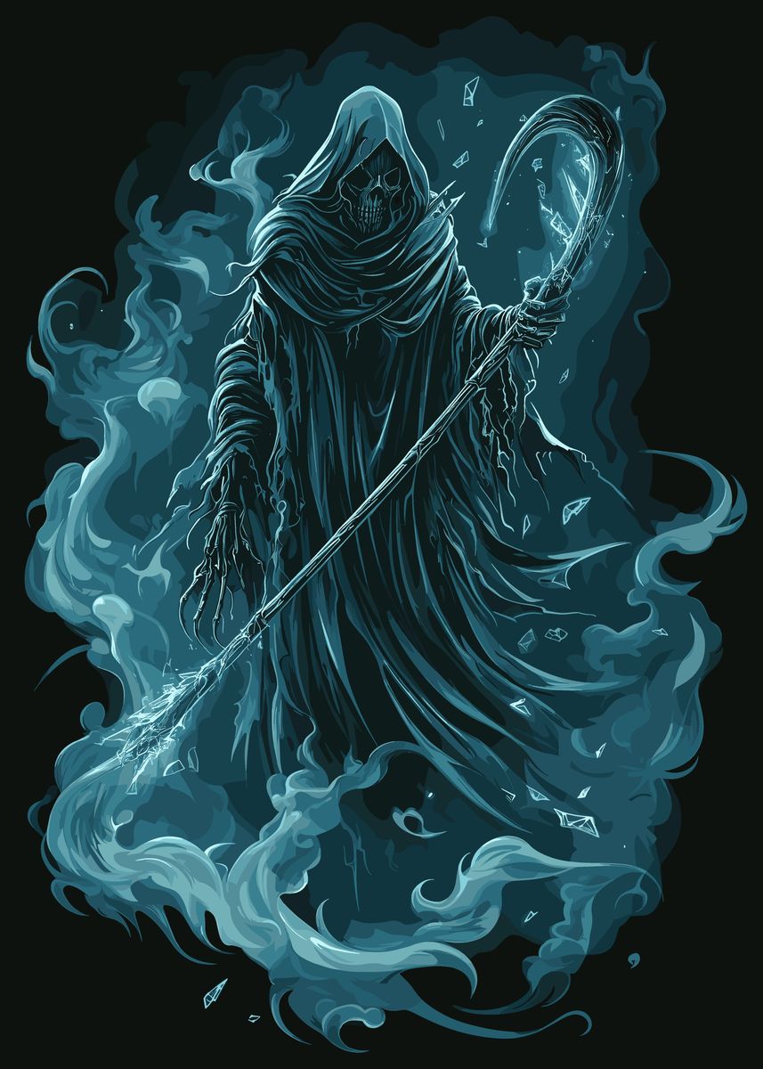 'Grim Reaper Illustration' Poster, picture, metal print, paint by ...