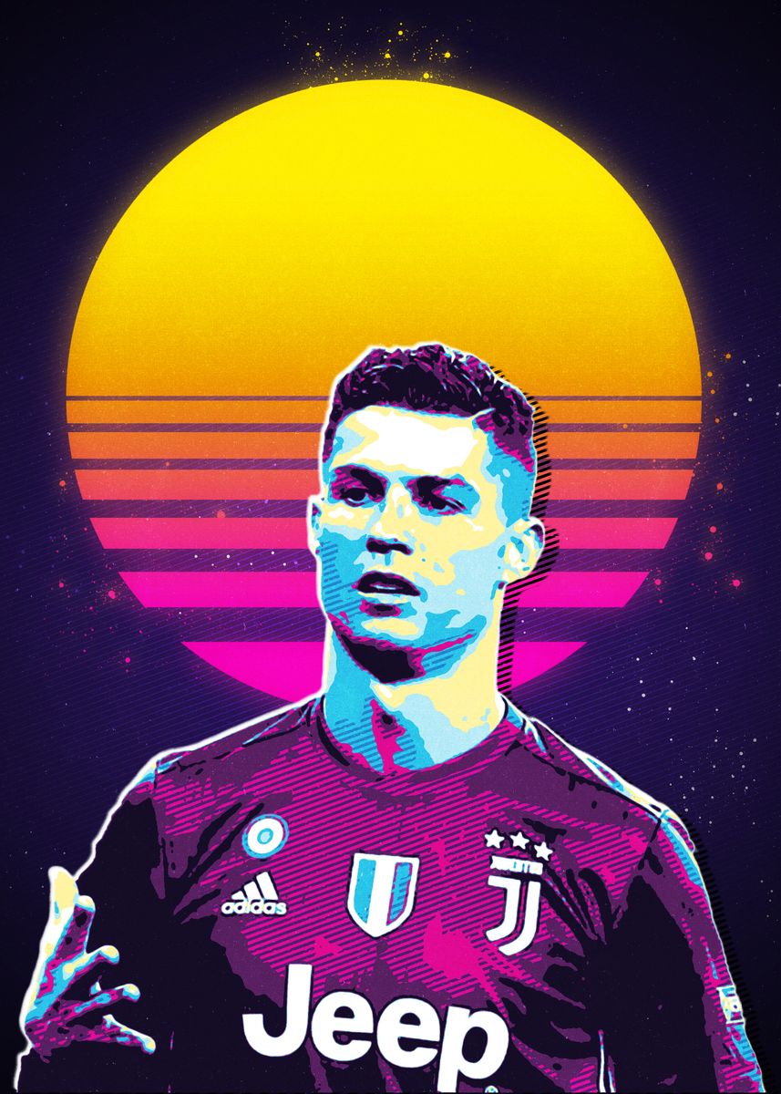 'Cristiano Ronaldo Retro Art' Poster, picture, metal print, paint by ...