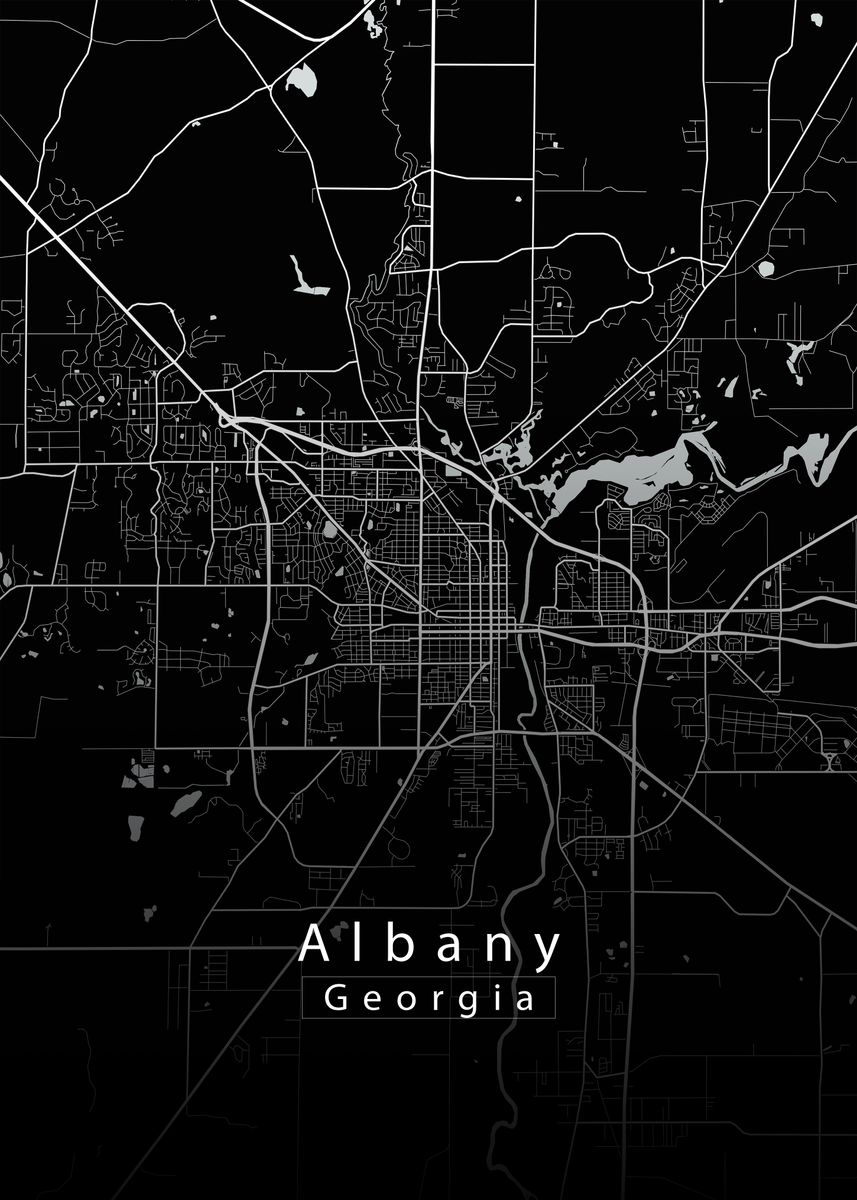 'Albany Georgia City Map' Poster, picture, metal print, paint by ...