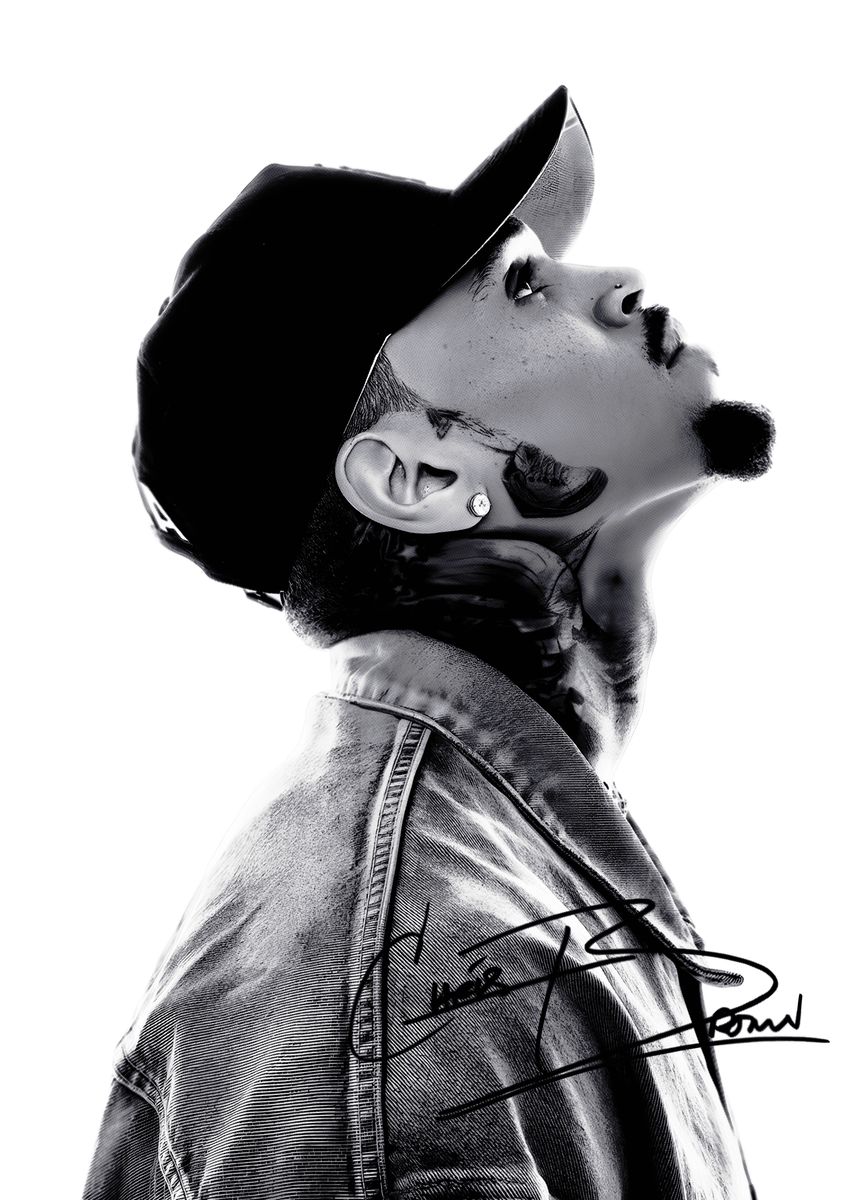 'Chris Brown ' Poster, picture, metal print, paint by Rose Art | Displate