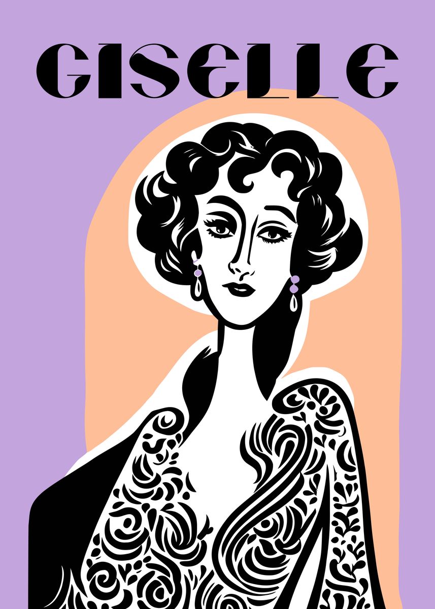 'Gisele Art Deco Ballet Portrait' Poster, picture, metal print, paint ...