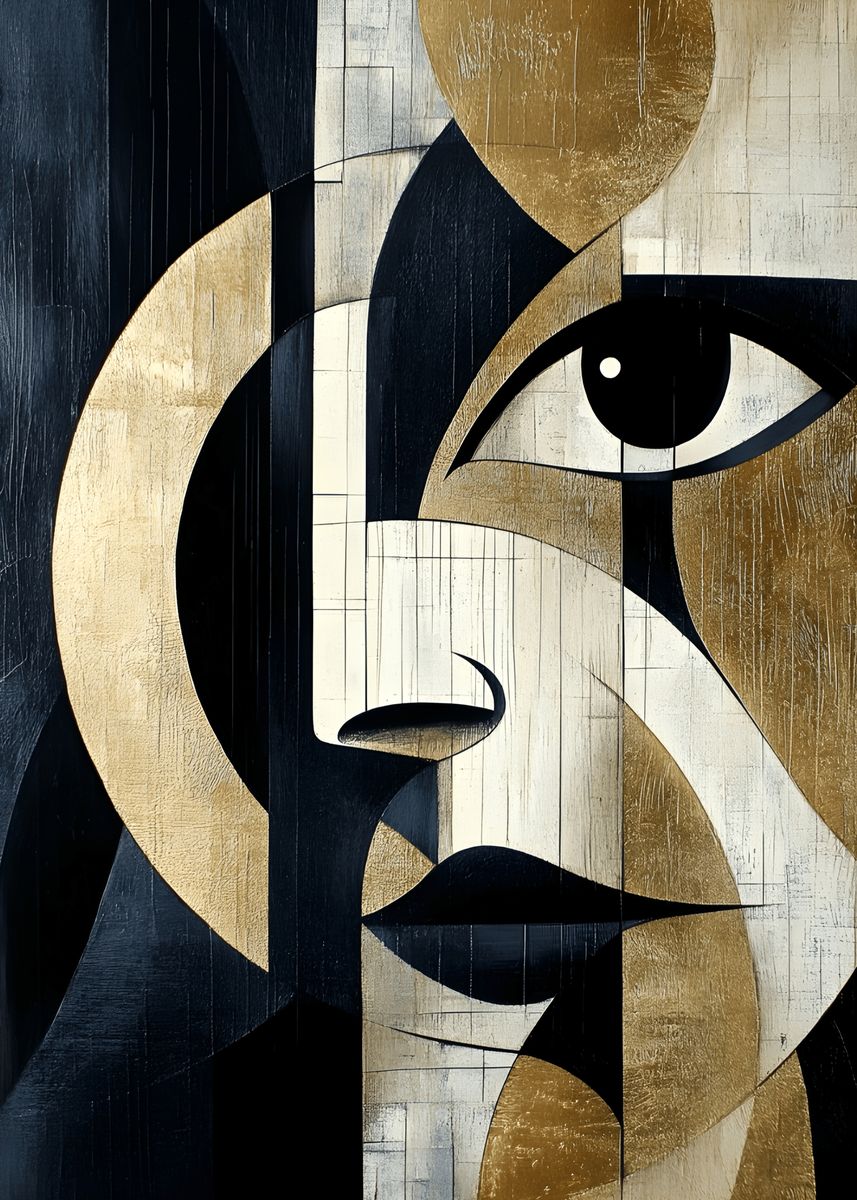 'Abstract Geometric Portrait' Poster, picture, metal print, paint by ...