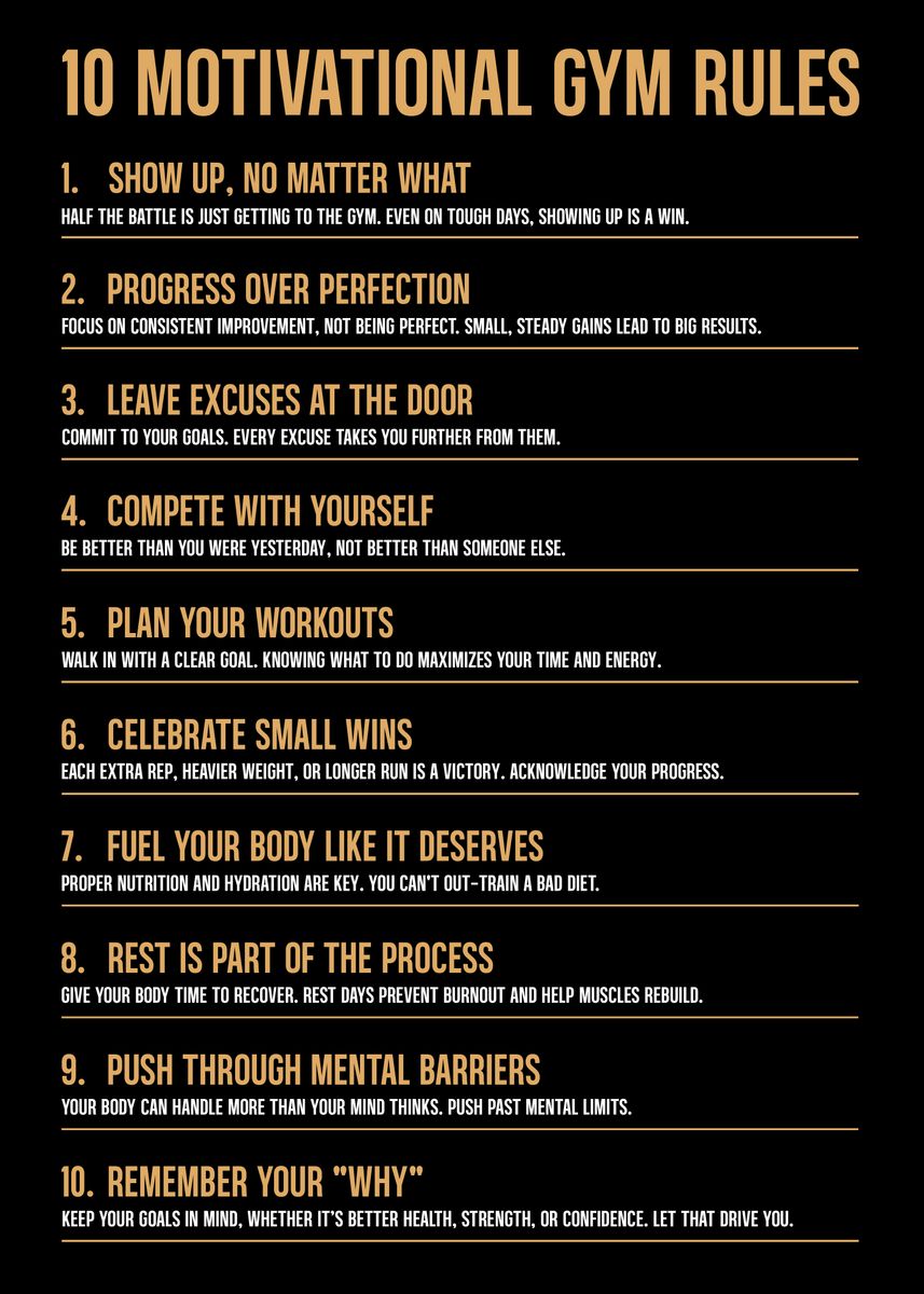 'Gym Motivation Rules' Poster, picture, metal print, paint by Kaly ...