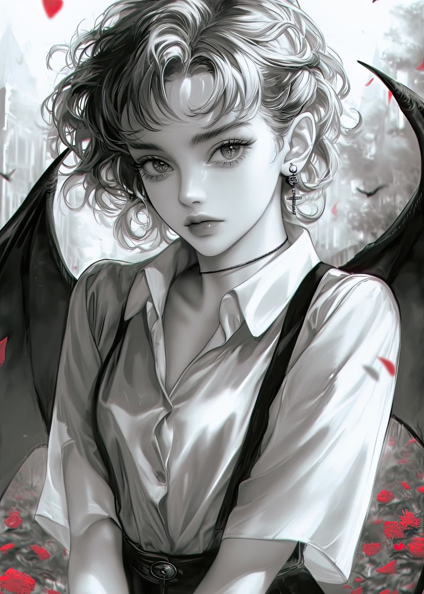 'Demon girl' Poster, picture, metal print, paint by Anass Benktitou | Displate