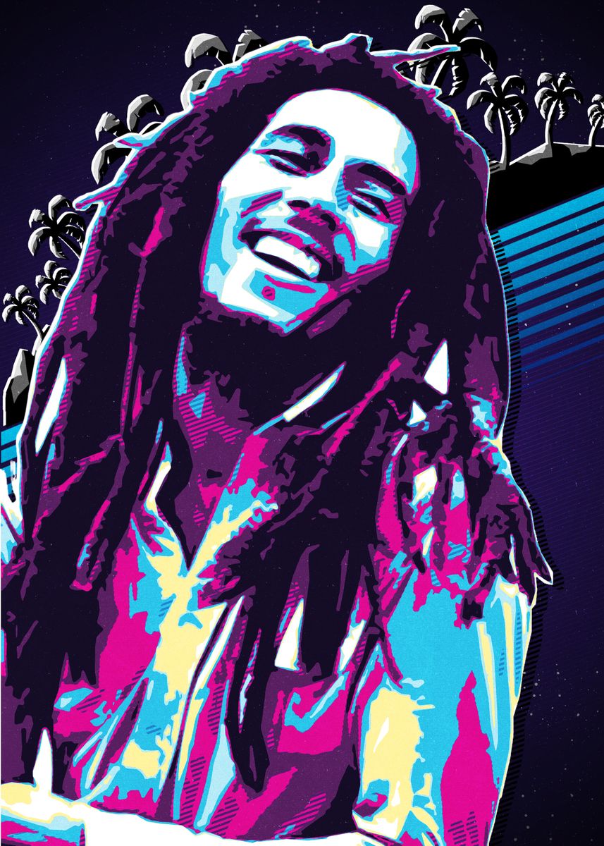 'Bob Marley Pop Art Portrait' Poster, picture, metal print, paint by ...