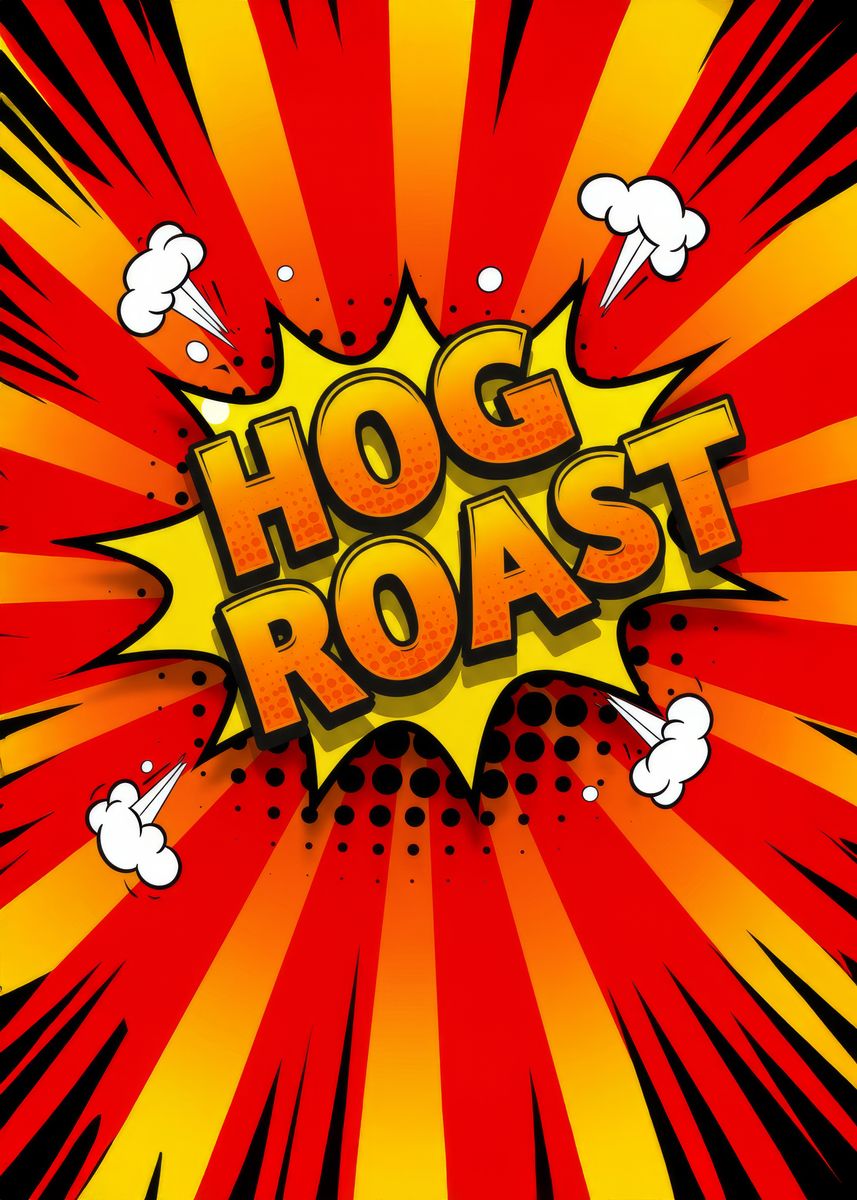 'Hog Roast Comic Art' Poster, picture, metal print, paint by urbanbuzz ...