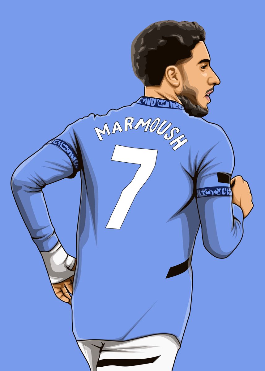 'Omar Marmoush' Poster, picture, metal print, paint by Aldduardo Arts ...