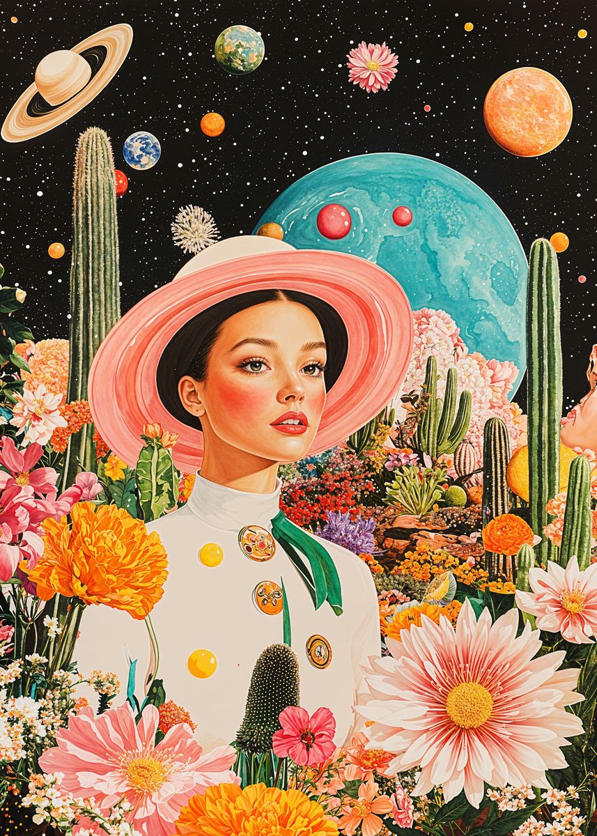 'Cosmic Garden Girl' Poster, picture, metal print, paint by SuperNova ...