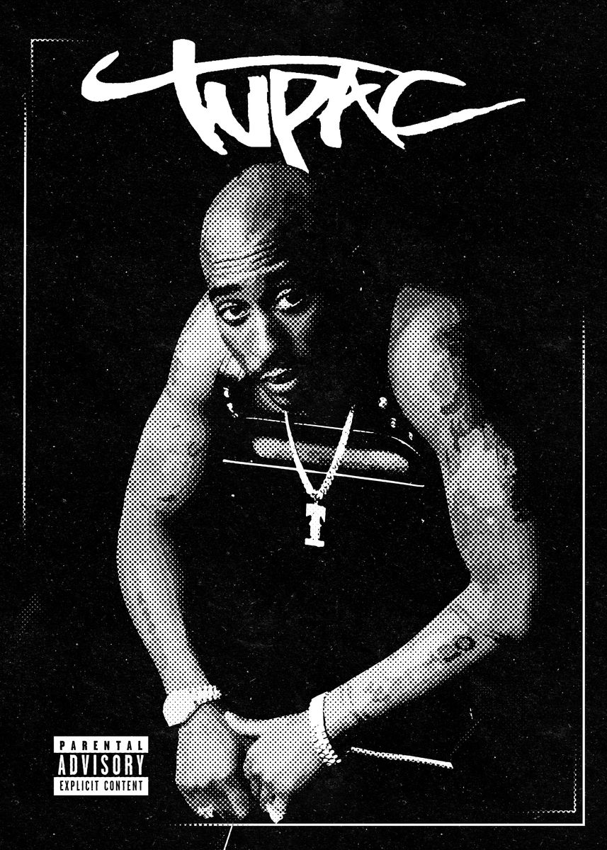 'Tupac Shakur Portrait' Poster, picture, metal print, paint by ...