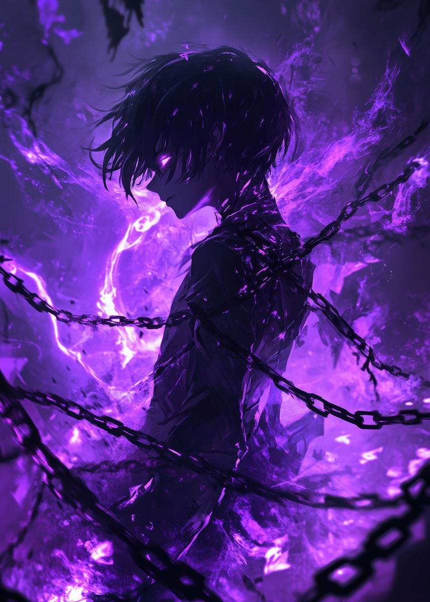 'Chained Anime Warrior' Poster, picture, metal print, paint by Senja ...