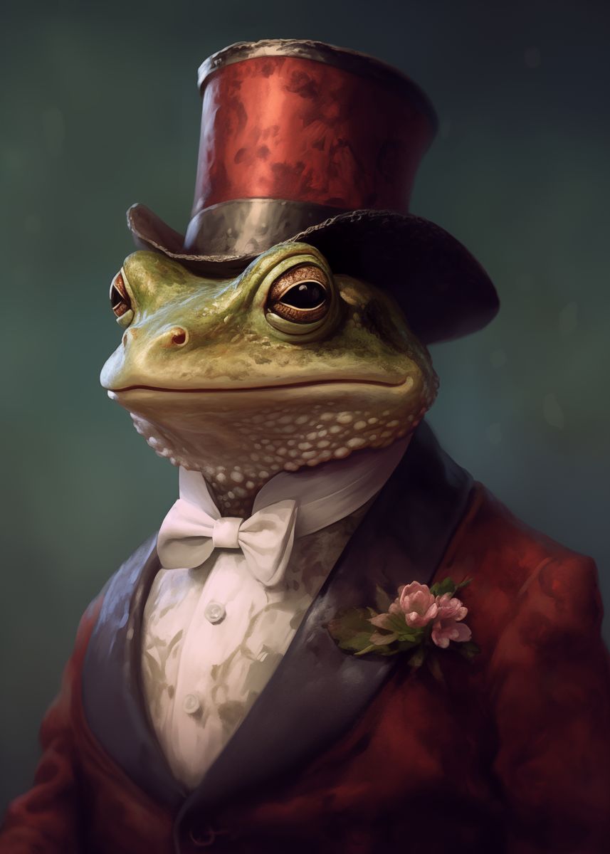 'Toad in Tuxedo' Poster, picture, metal print, paint by WallDesign ...