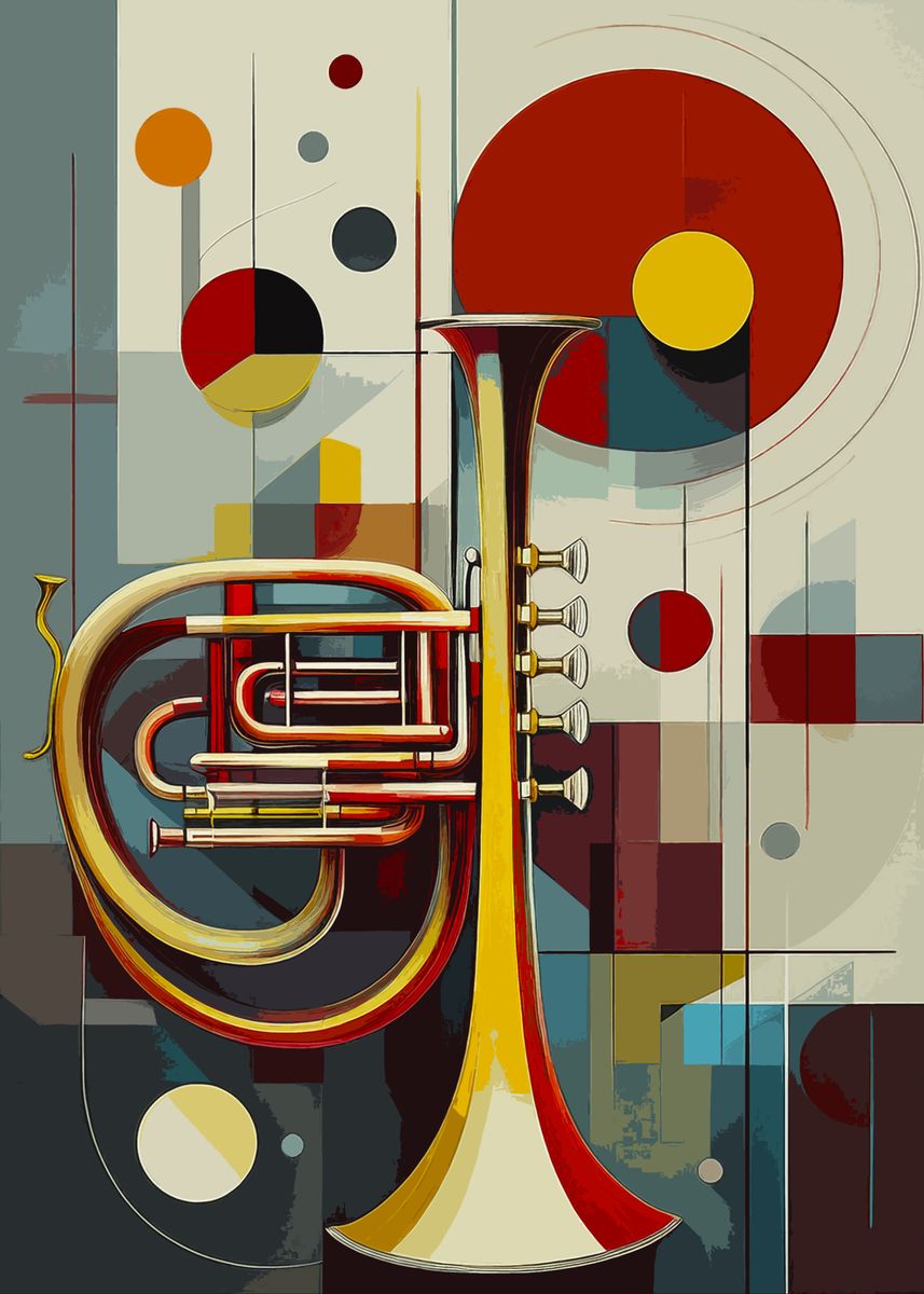 'Abstract French Horn' Poster, picture, metal print, paint by Fatima ...