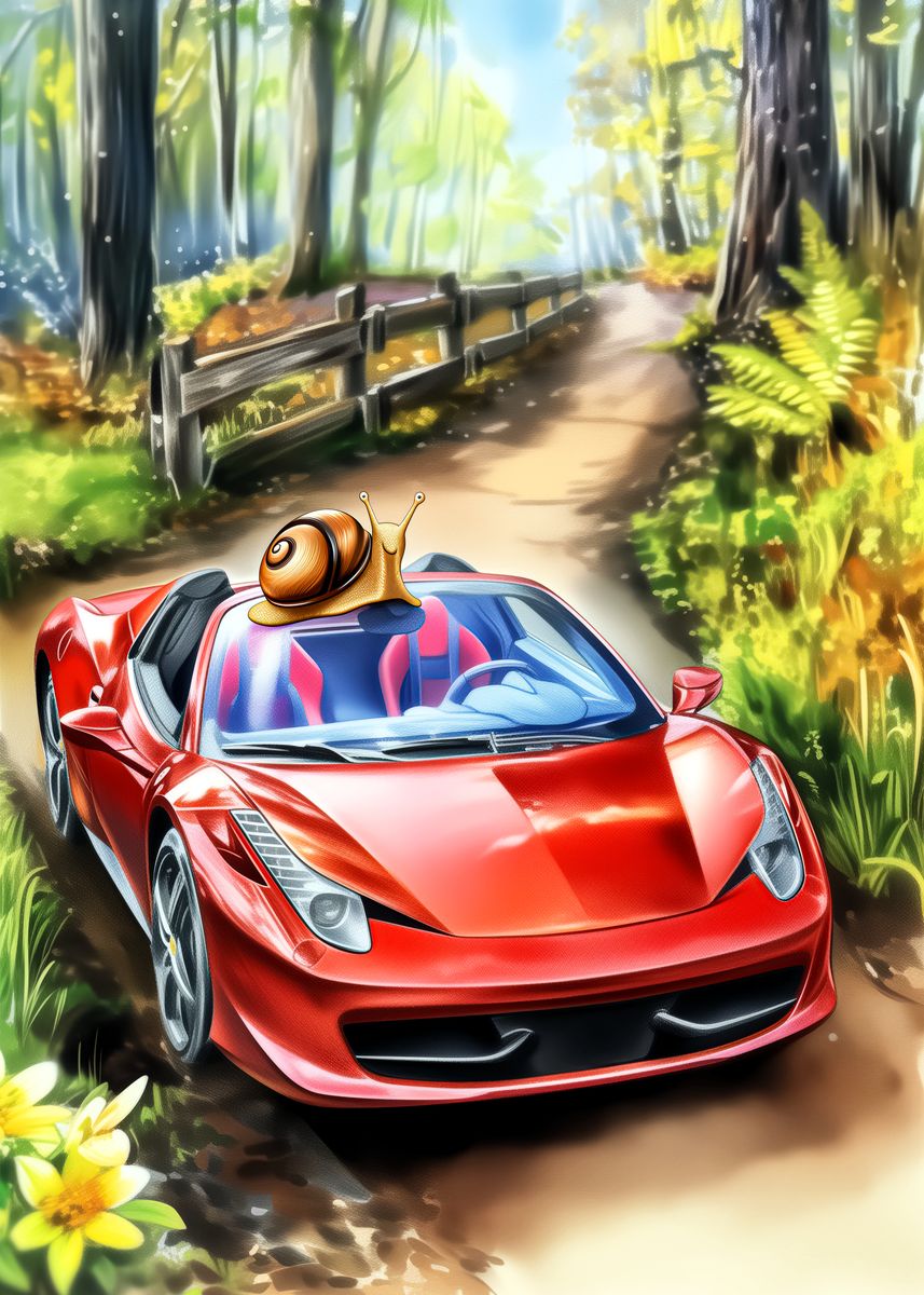 'Born To Be Fast' Poster, picture, metal print, paint by Lorence | Displate