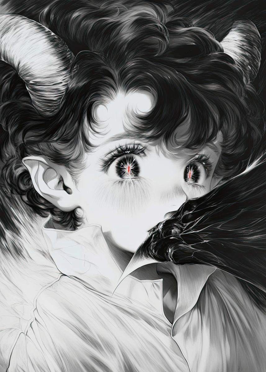 'Demonic Eyes' Poster, picture, metal print, paint by Anass Benktitou | Displate