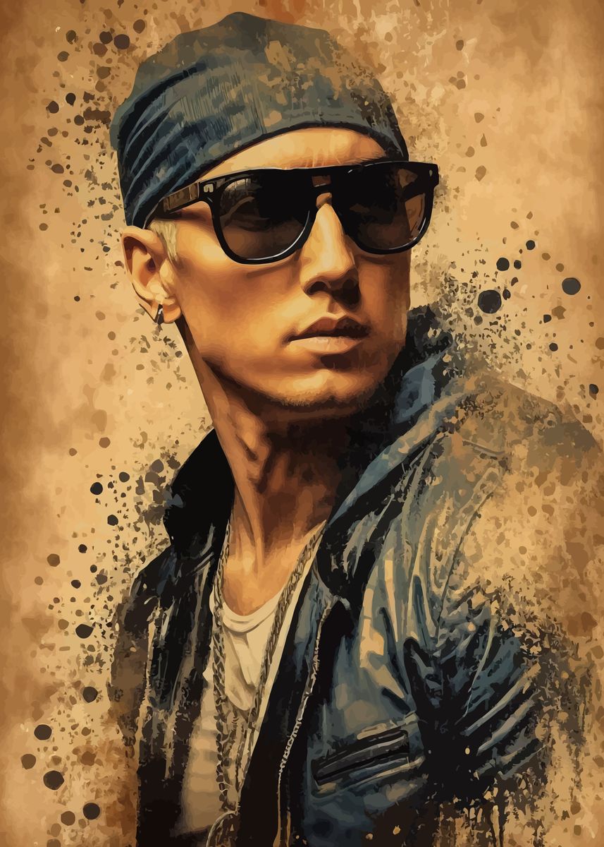 'Eminem Vintage Abstract' Poster, picture, metal print, paint by ...