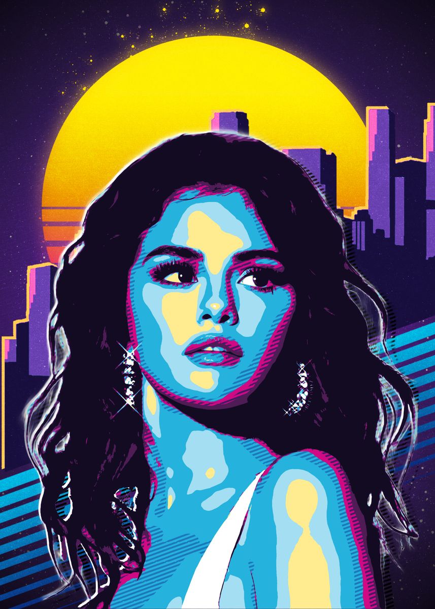 'Selena Gomez Retro Art' Poster, picture, metal print, paint by Rose ...