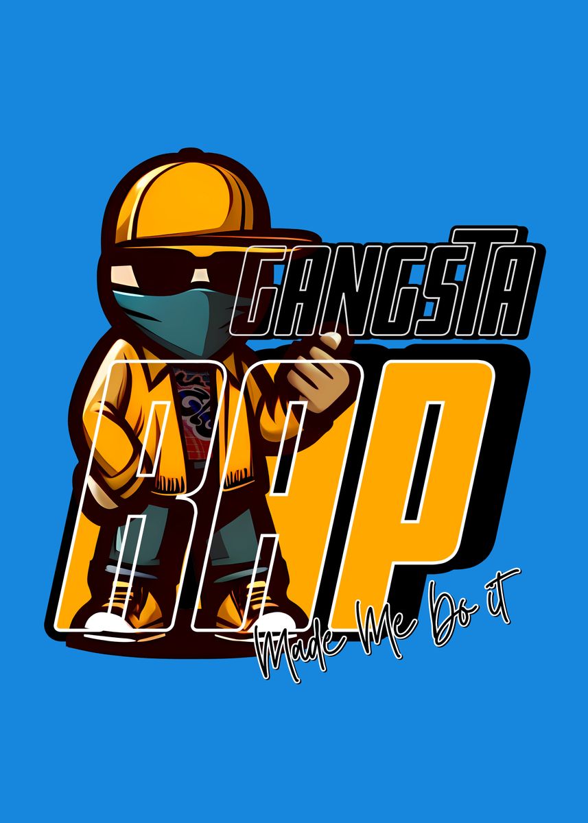 'Gangsta Rap Hip Hop Poster' Poster, picture, metal print, paint by Diz ...