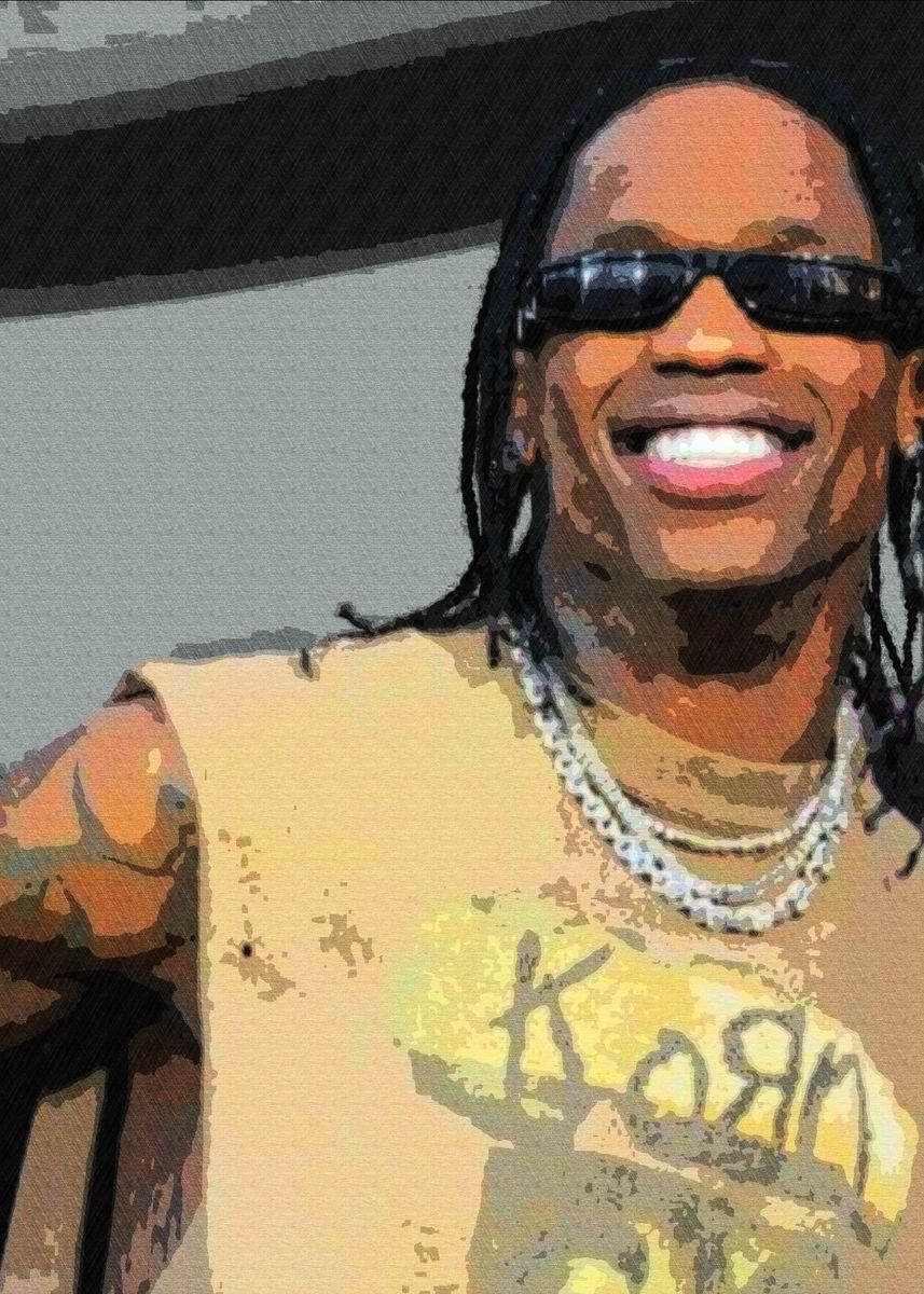 'Travis Scott Portrait' Poster, picture, metal print, paint by Brexmore ...