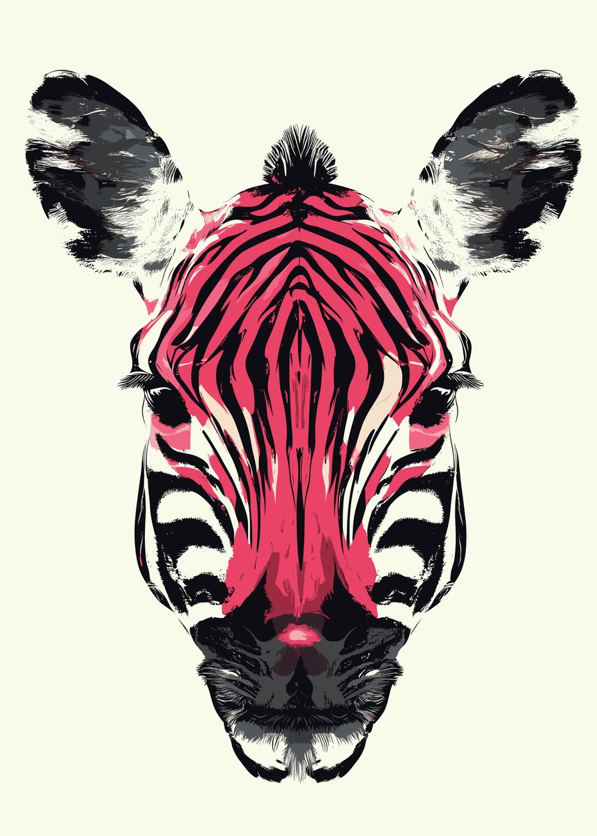 'Original Zebra Head Art' Poster, picture, metal print, paint by Omar ...
