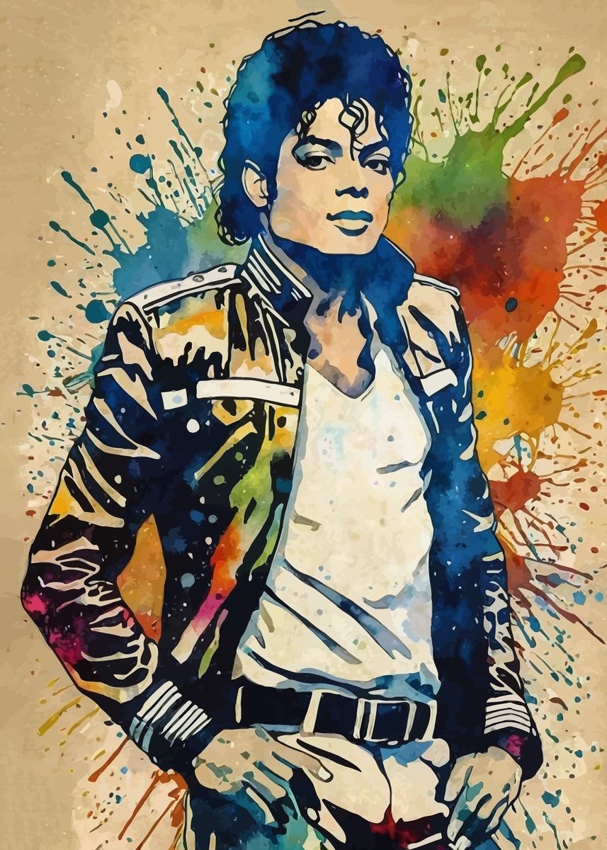 'Michael Jackson Vintage Portrait' Poster, picture, metal print, paint ...