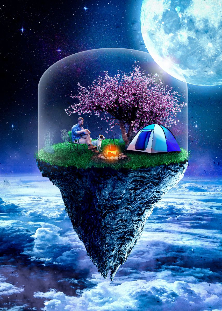 'Floating In Outer Space' Poster, picture, metal print, paint by Jon ...