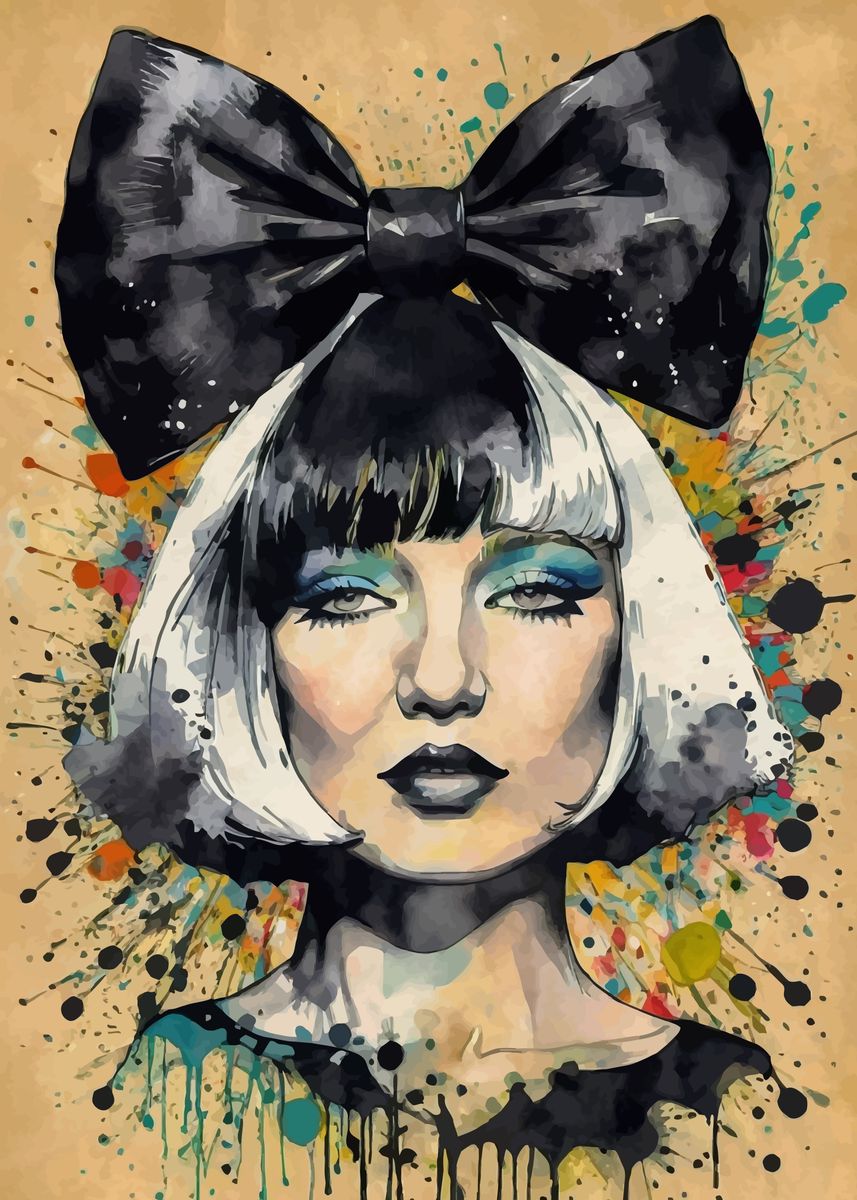 'Sia Watercolor Portrait' Poster, picture, metal print, paint by ...