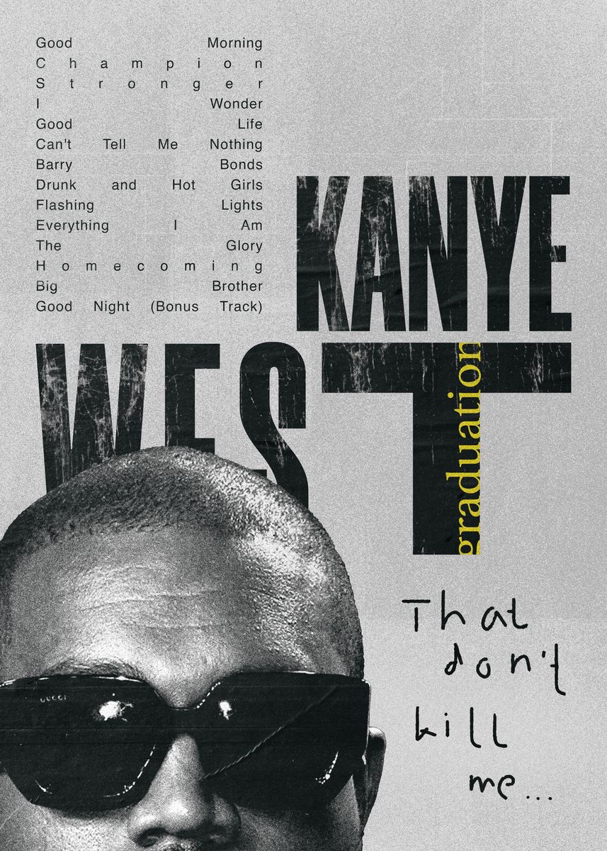 'Kanye West ' Poster, picture, metal print, paint by Nerdworld 1 | Displate