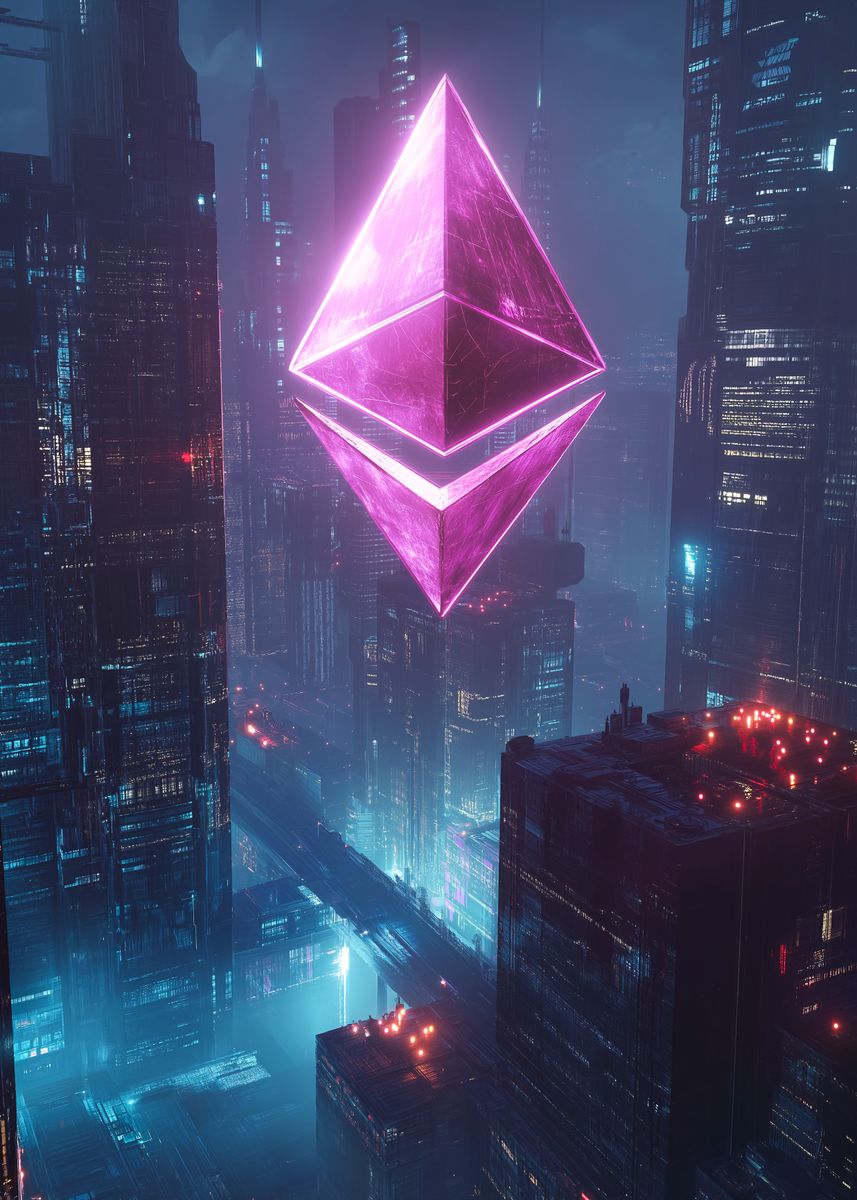 'Ethereum Cityscape' Poster, picture, metal print, paint by ...