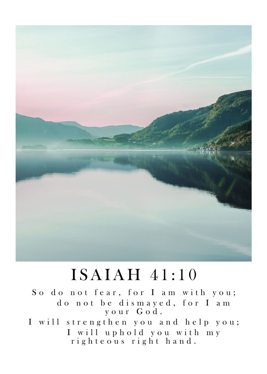 'Bible Verse Poster - Isaiah 41:10' Poster, picture, metal print, paint ...