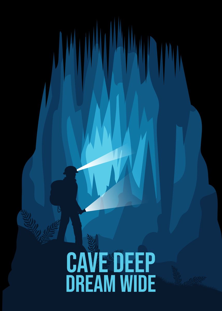 'Cave Exploration Poster' Poster, picture, metal print, paint by taofik ...