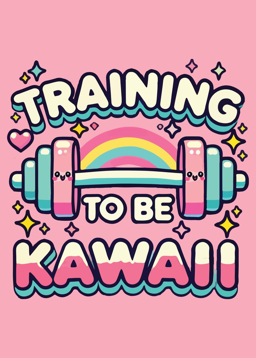 'Training to Be Kawaii - Cute Funny Anime Workout ' Poster, picture ...