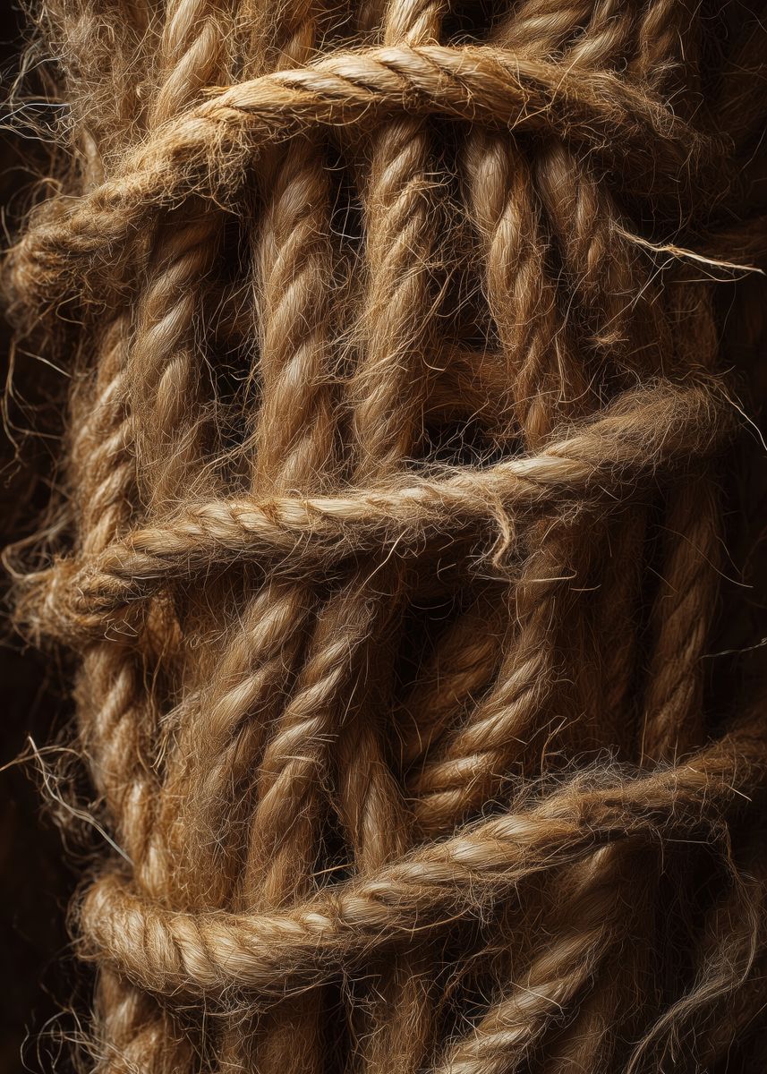 'Close-up of Twisted Jute Twine Rope' Poster, picture, metal print ...