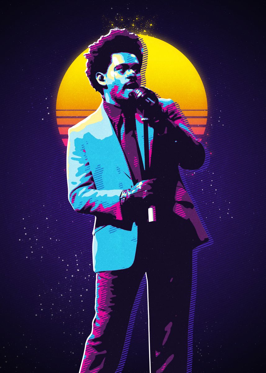 'The Weeknd Retro Art' Poster, picture, metal print, paint by maxmoen ...