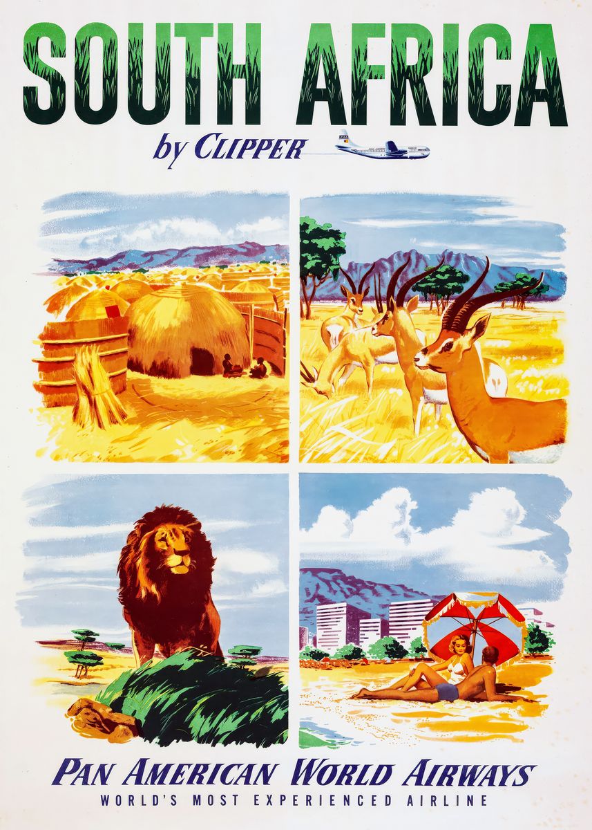 'South Africa Travel Poster' Poster, picture, metal print, paint by ...