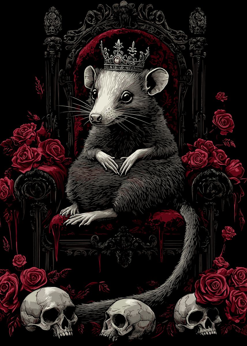 'Opossum King on Throne' Poster, picture, metal print, paint by ...