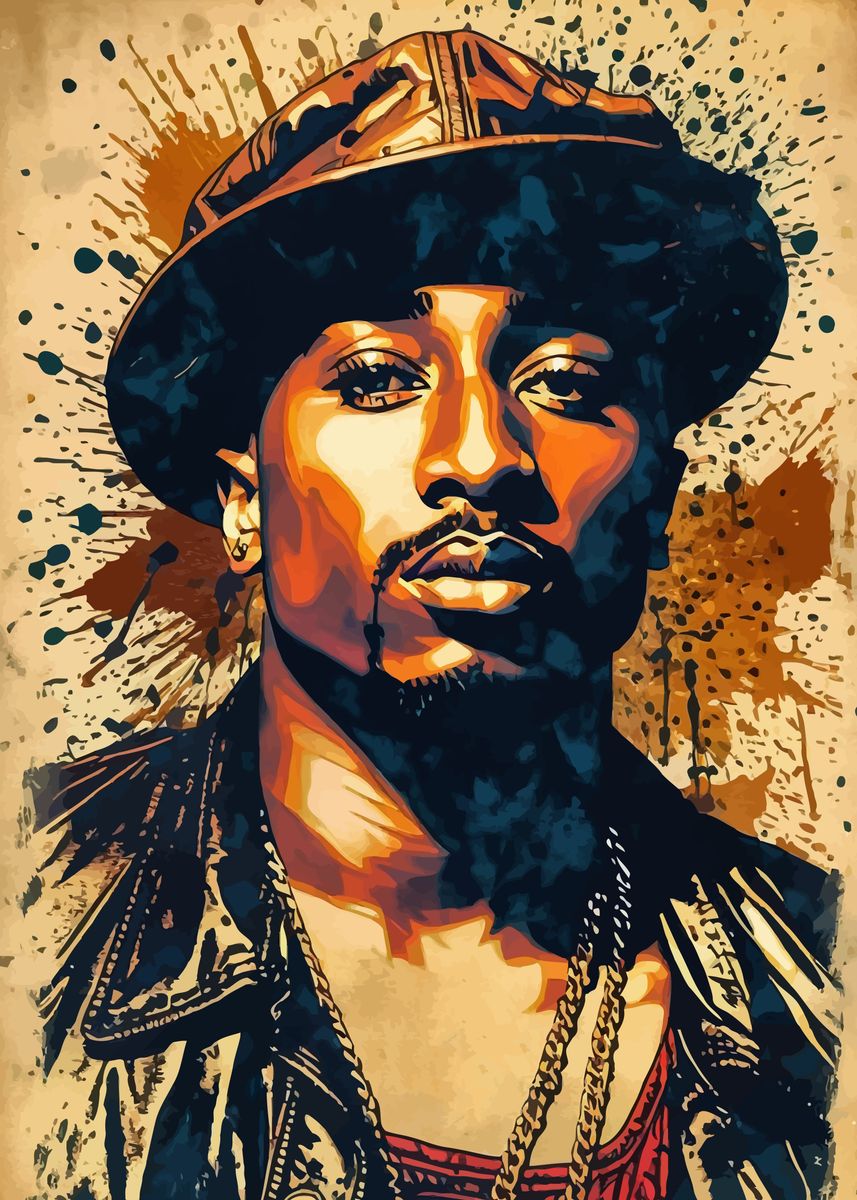 'Tupac Shakur 2Pac Portrait' Poster, picture, metal print, paint by ...
