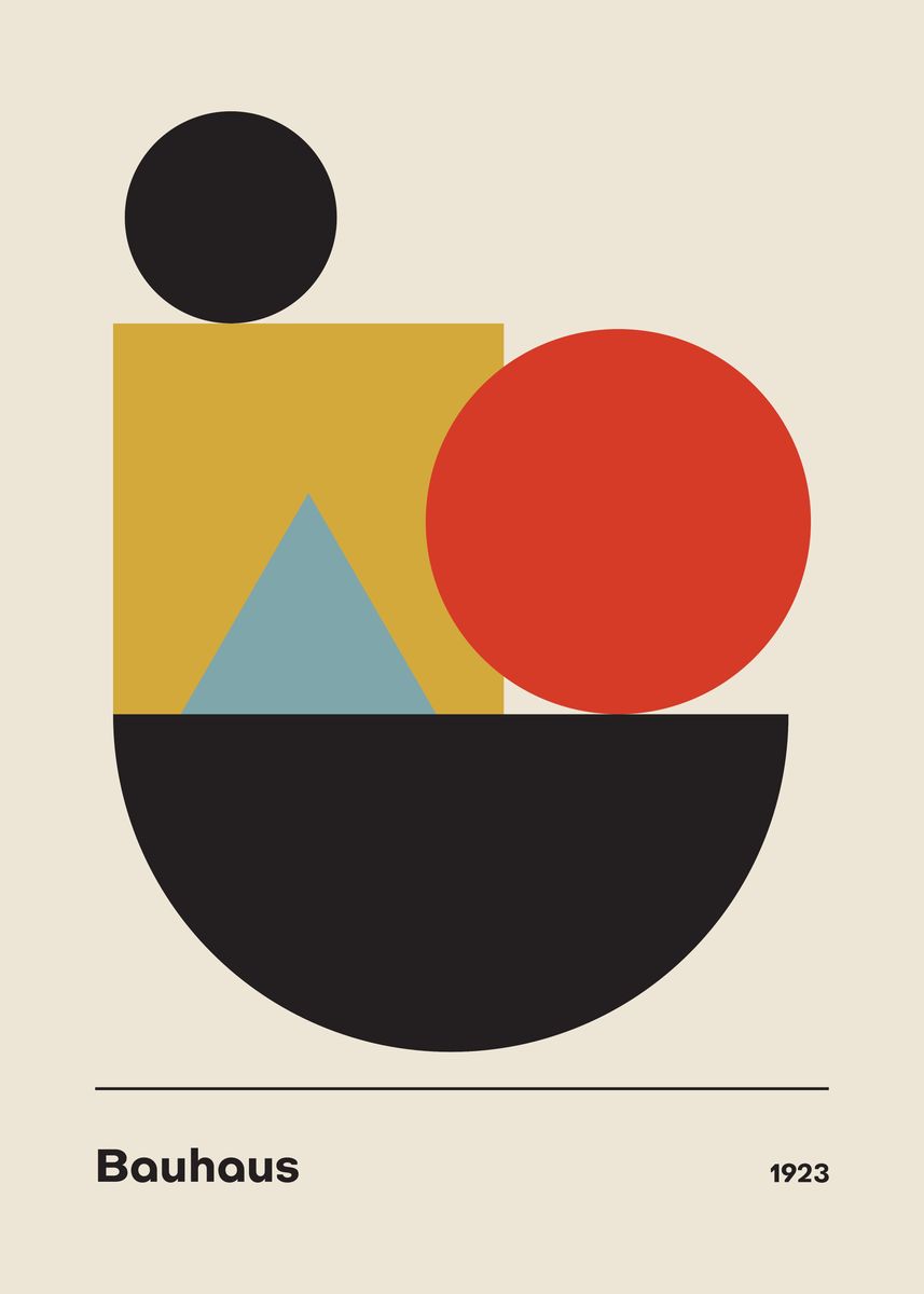 'Bauhaus Geometric Art Print' Poster, picture, metal print, paint by ...