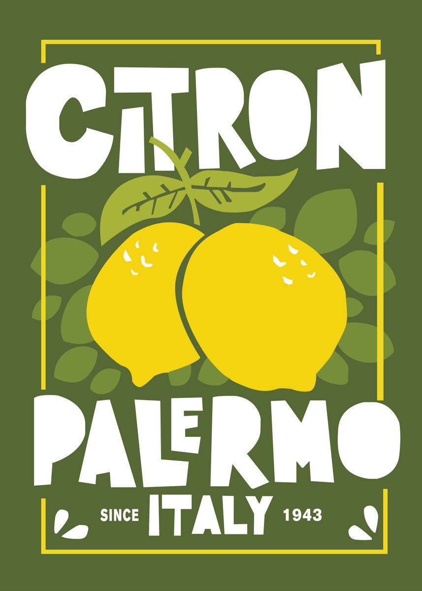 'Citron Palermo Italy Logo' Poster, picture, metal print, paint by ...