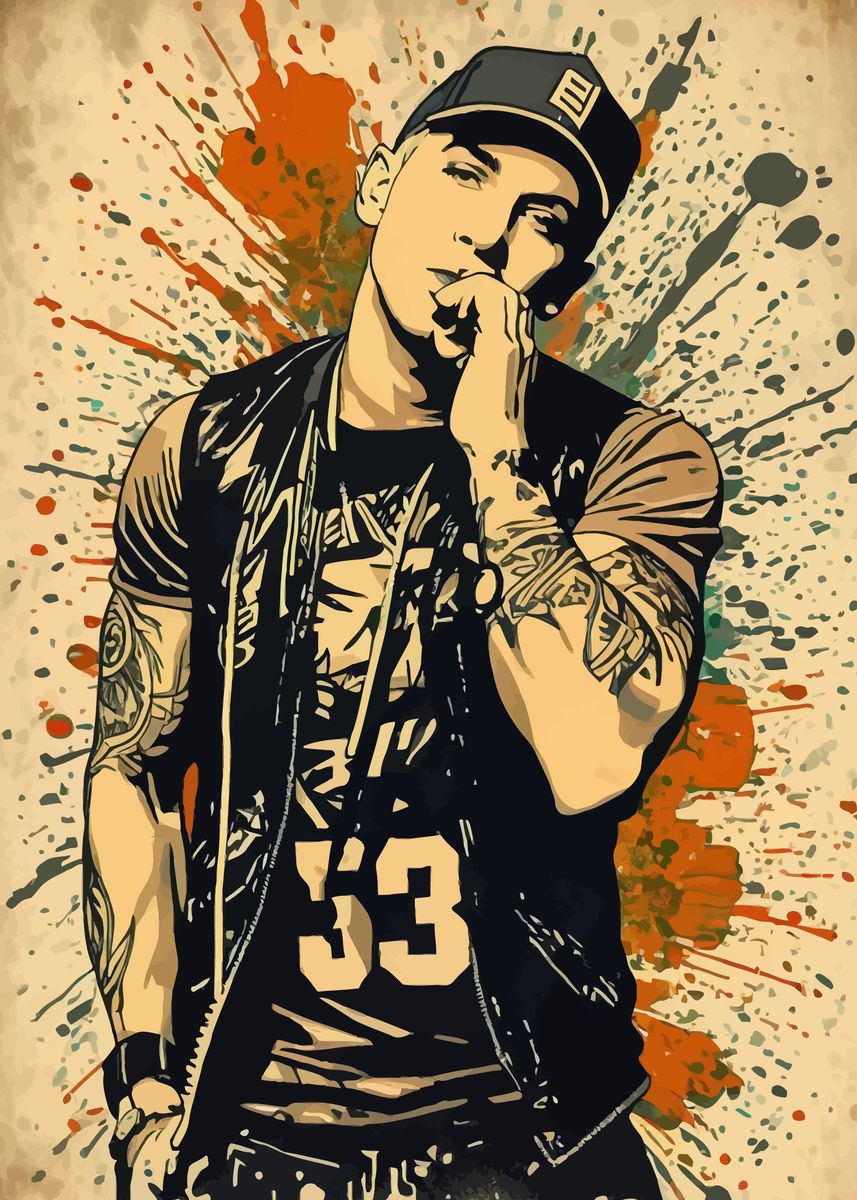 'Eminem Pop Art Portrait' Poster, picture, metal print, paint by ...