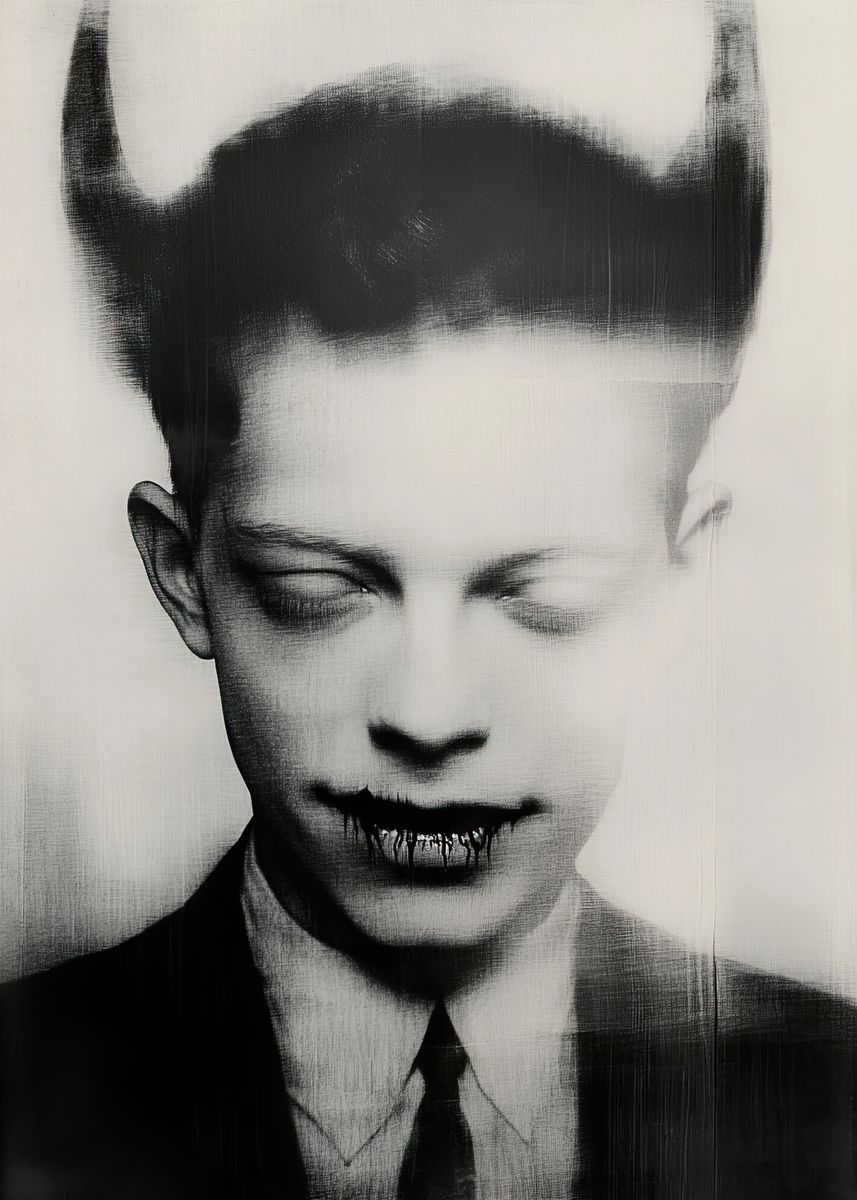 'Devilish Boy Portrait' Poster, picture, metal print, paint by Anass ...