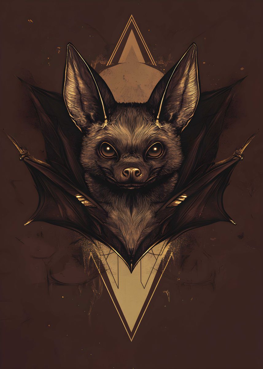 'Animal Bat portrait Fan Art' Poster, picture, metal print, paint by ...