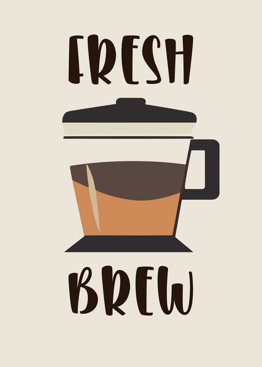 'Fresh Brew Coffee' Poster, picture, metal print, paint by Omar Kanan ...