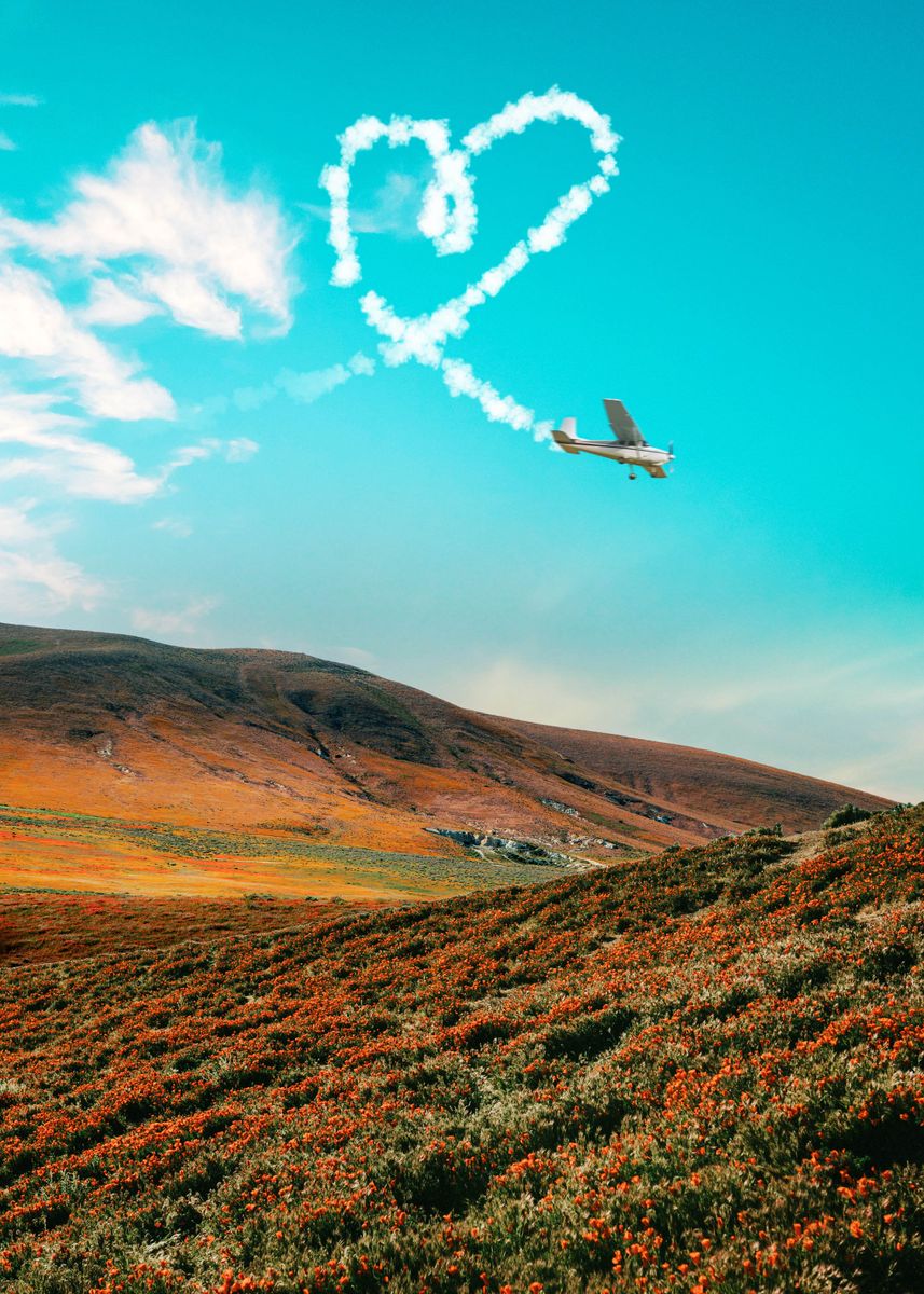 'Heart Skywriting' Poster, picture, metal print, paint by Shaheen Khan ...