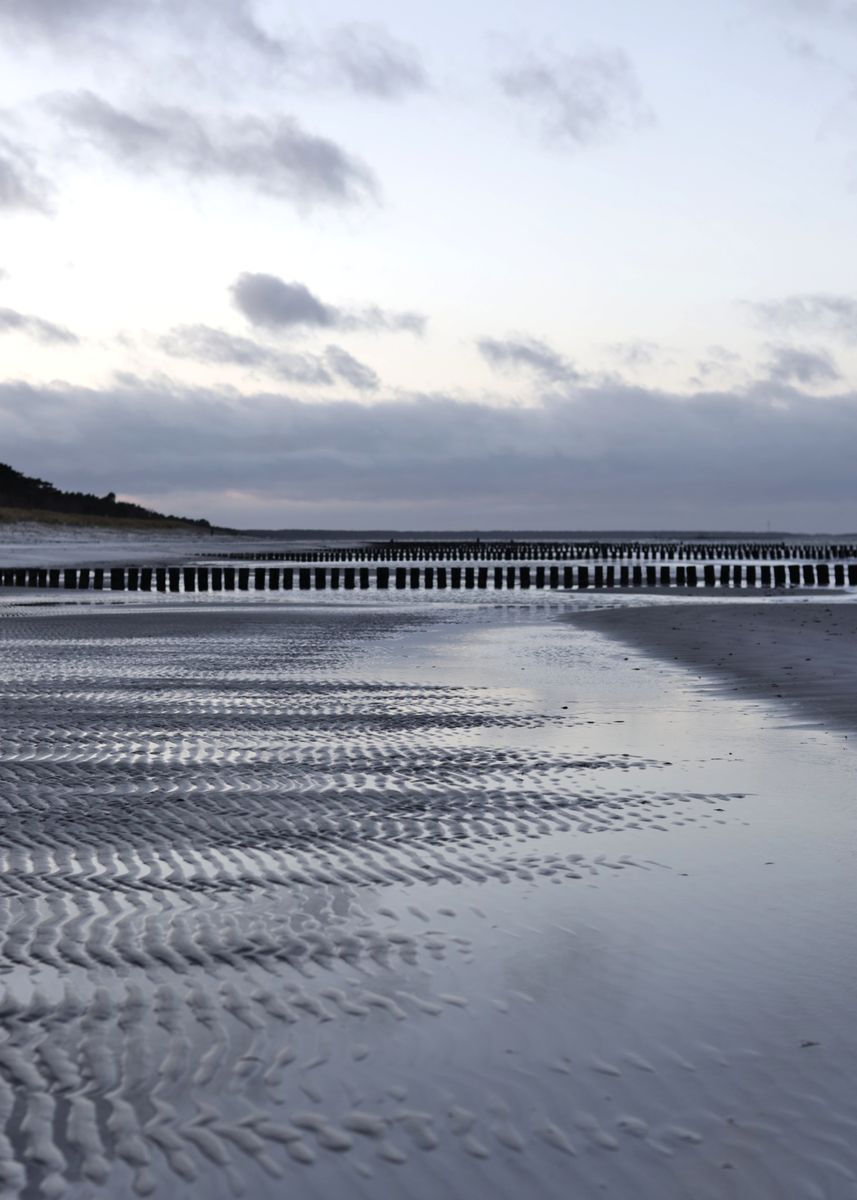 'Beach with Groynes' Poster, picture, metal print, paint by Tisu ...