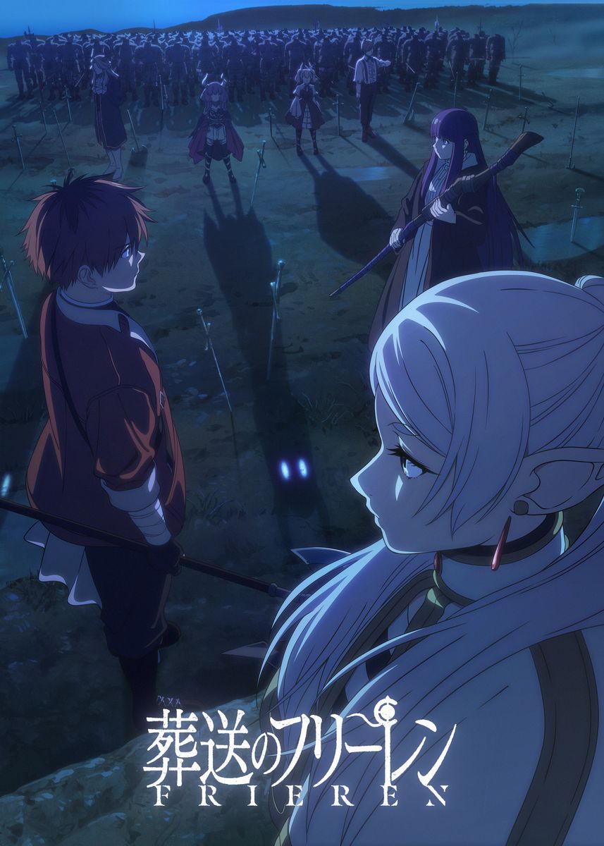 'Frieren Key Art 2 Logo' Poster, picture, metal print, paint by Frieren ...