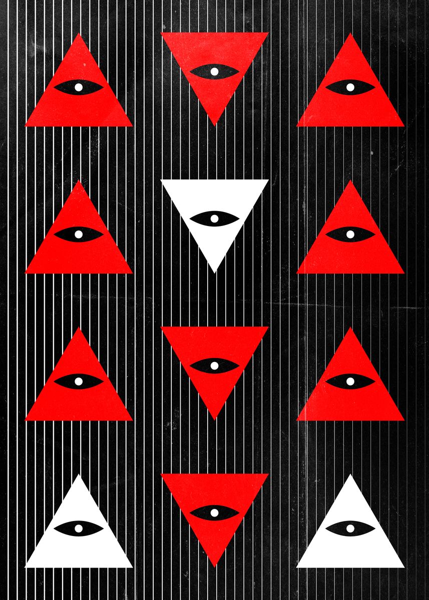 'All-Seeing Eye Triangles' Poster, picture, metal print, paint by Ray ...