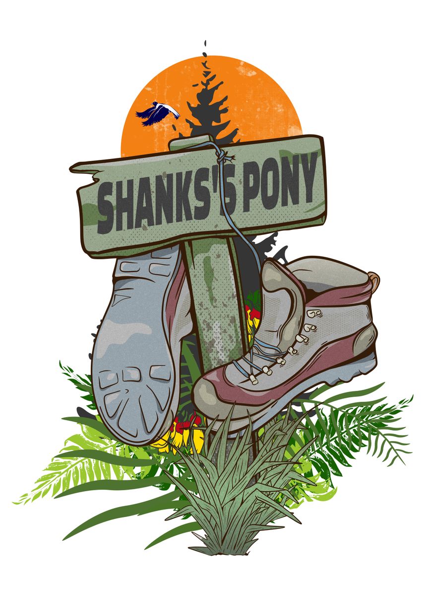 'Shanks's Pony Hiking Boots' Poster, picture, metal print, paint by ...