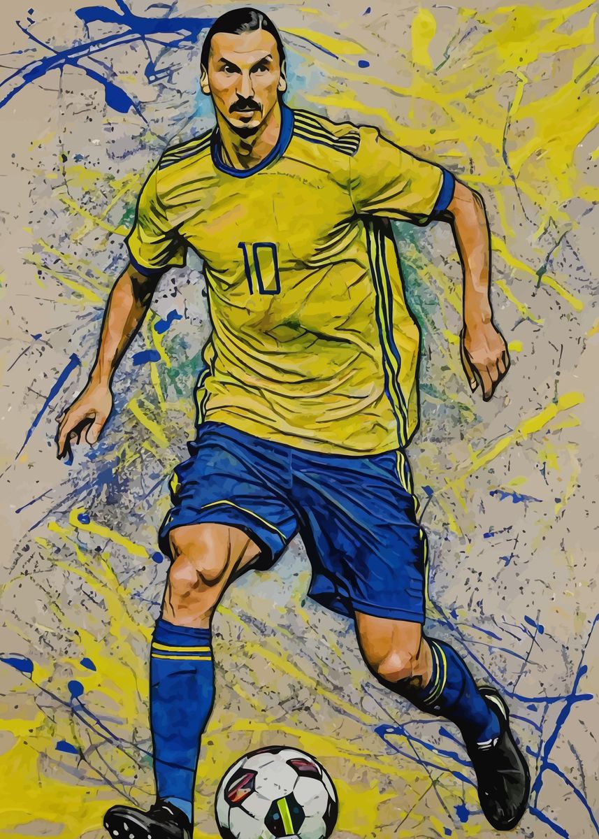 'Zlatan Ibrahimović Football Art' Poster, picture, metal print, paint ...